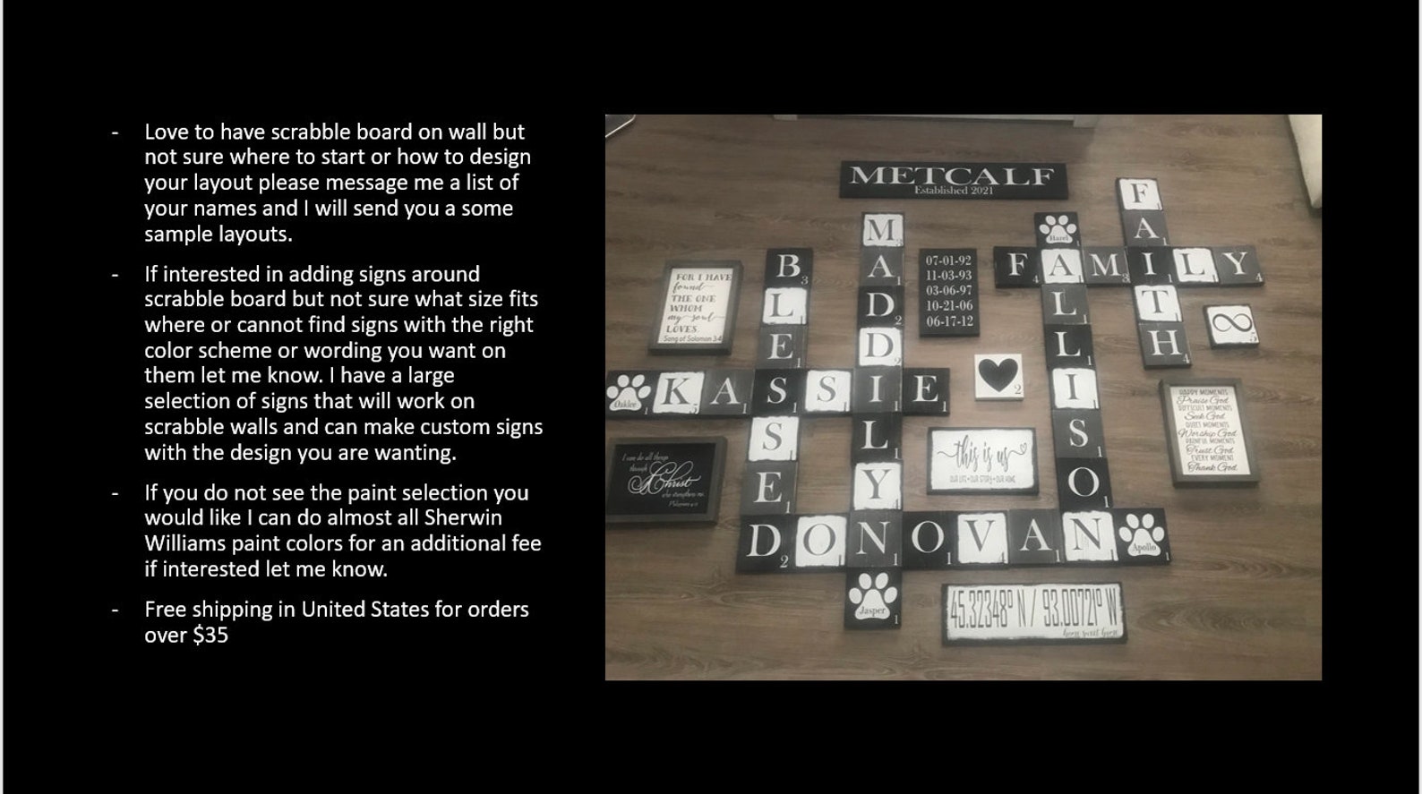 Hand Painted Scrabble Wall Tiles Scrabble Letters Scrabble - Etsy