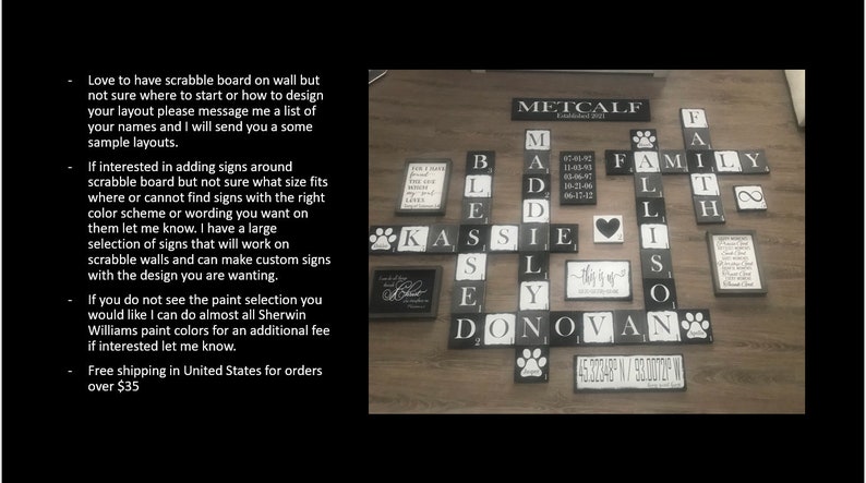 Navy Blue Distressed Scrabble Tiles Painted Letters Scrabble - Etsy