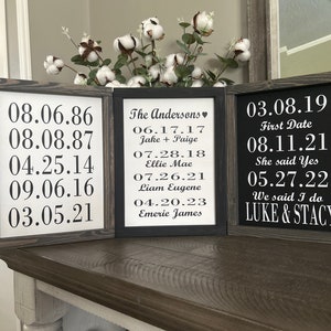 Important Date Sign With Names, Family Name With Dates, Significant ...