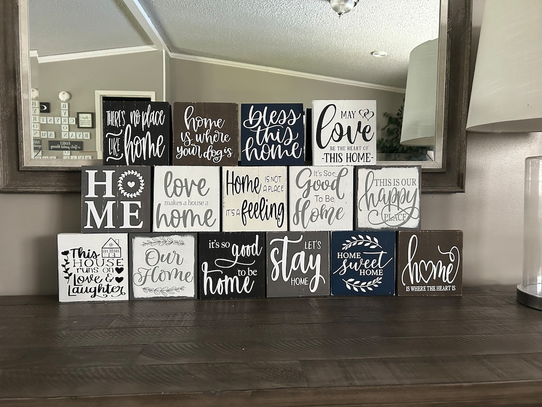 Small Home Signs, Wood, Mini Sign, Farmhouse Shelf Decor, Mantle Decor ...