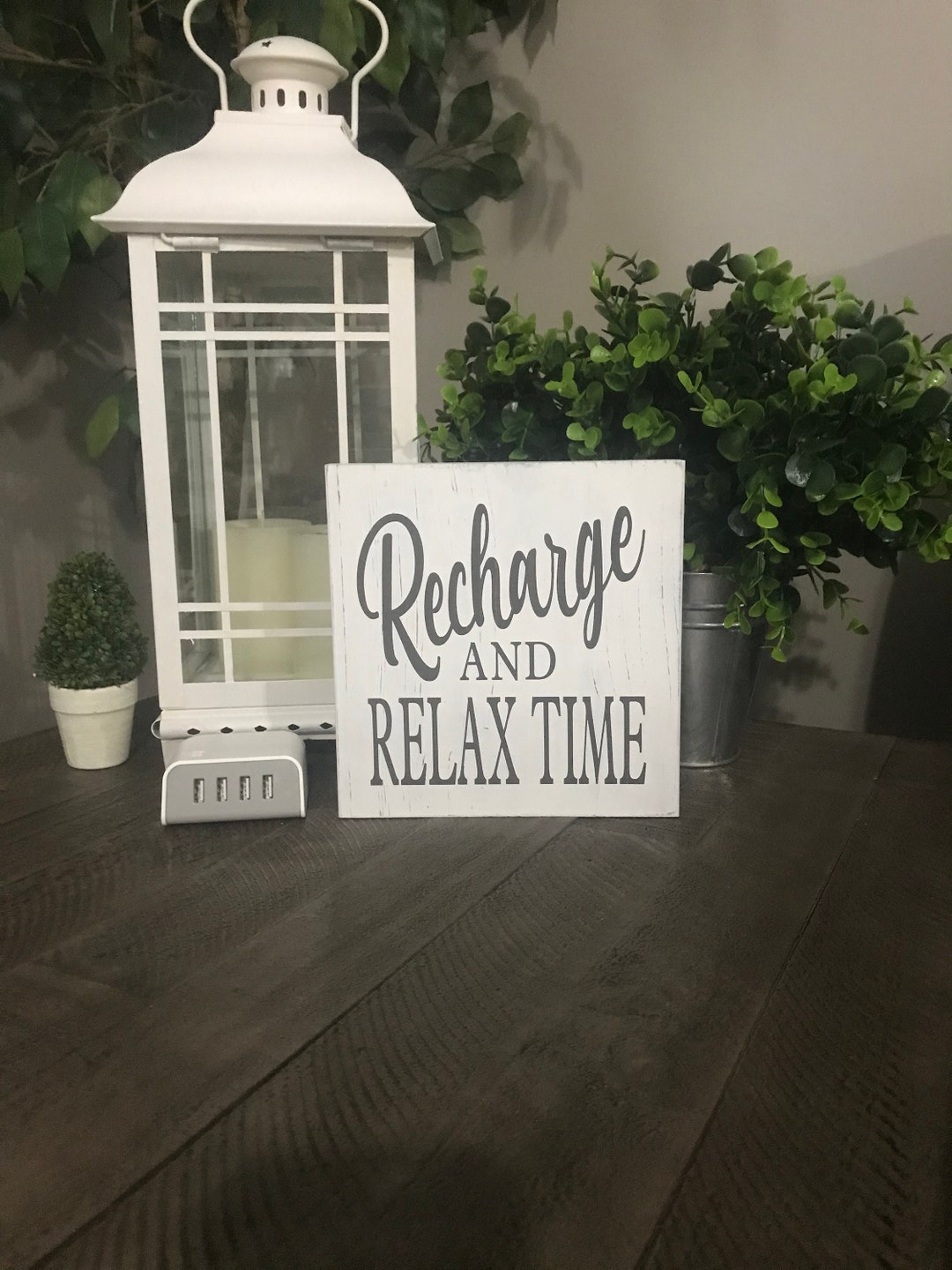 Relax Recharge Sign, Charging Station Sign, Rustic, Farmhouse, Wood ...