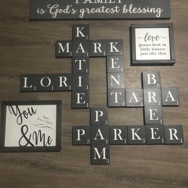 Black Scrabble Tiles - Etsy
