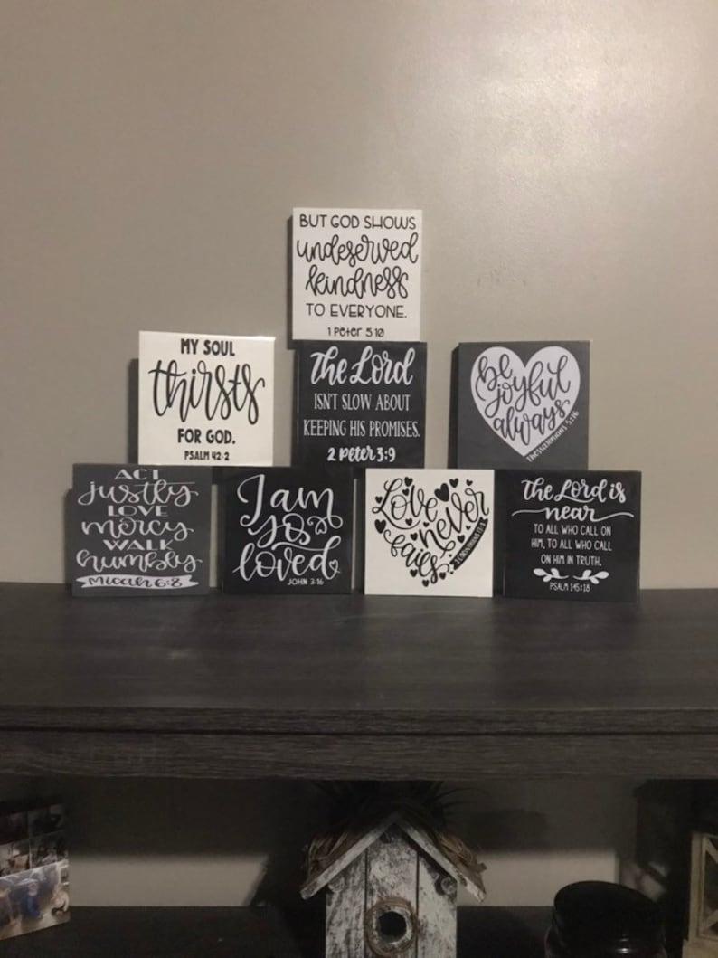 Small Bible Verse Signs, Wood Scripture Signs, Religious Plaques ...