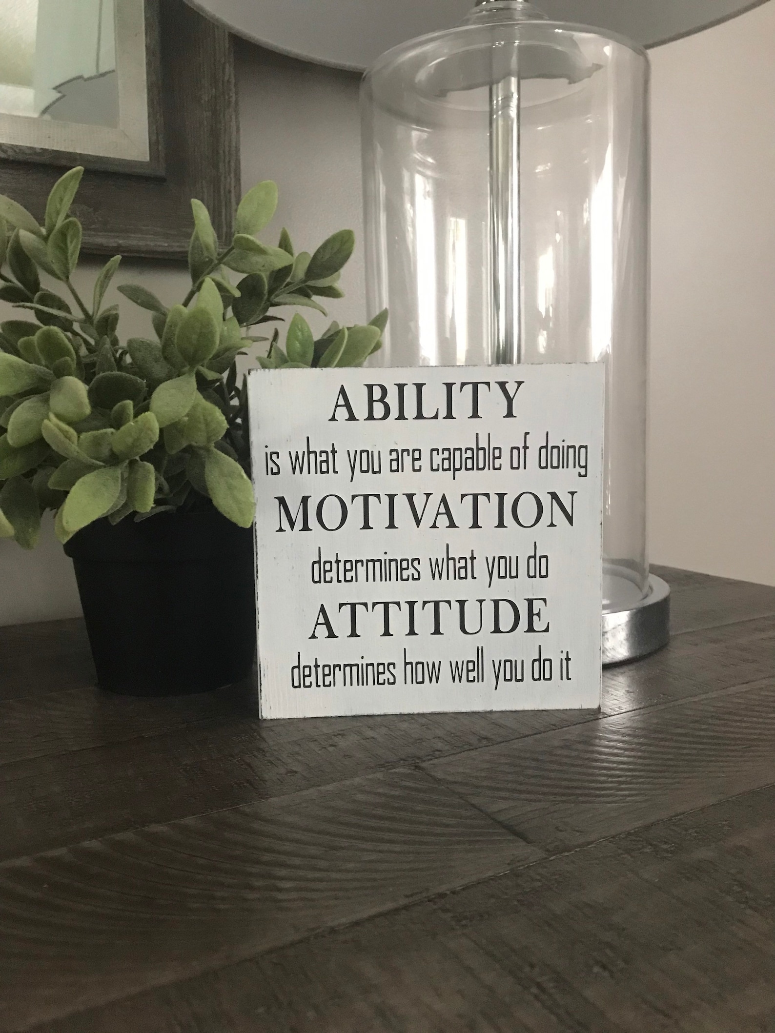 Motivational Wood Sign, Ability Motivation Attitude, Teacher Gift - Etsy