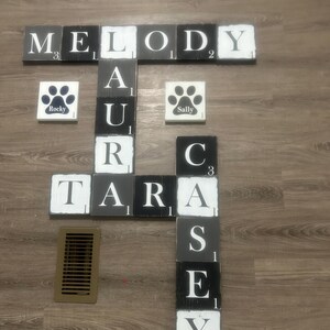 Different Color Scrabble Wall Letter Tiles, White, Cream, Gray, Navy ...