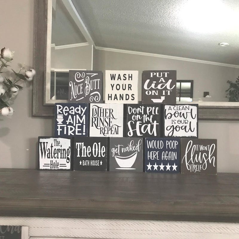 Small Bathroom Signs - Etsy