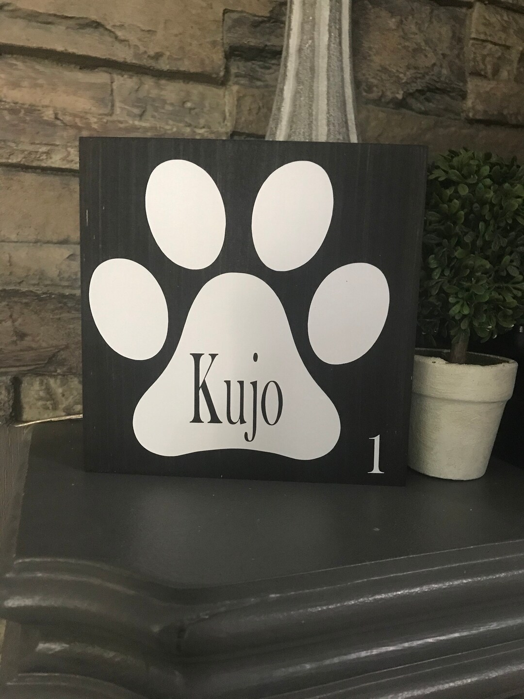 Personalized Paw Print Scrabble Tile, Pet Name Sign - Etsy