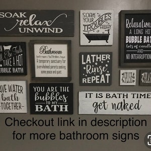 Small Bathroom Signs, Funny Bathroom Decor, Shelf Decor, Block Signs ...