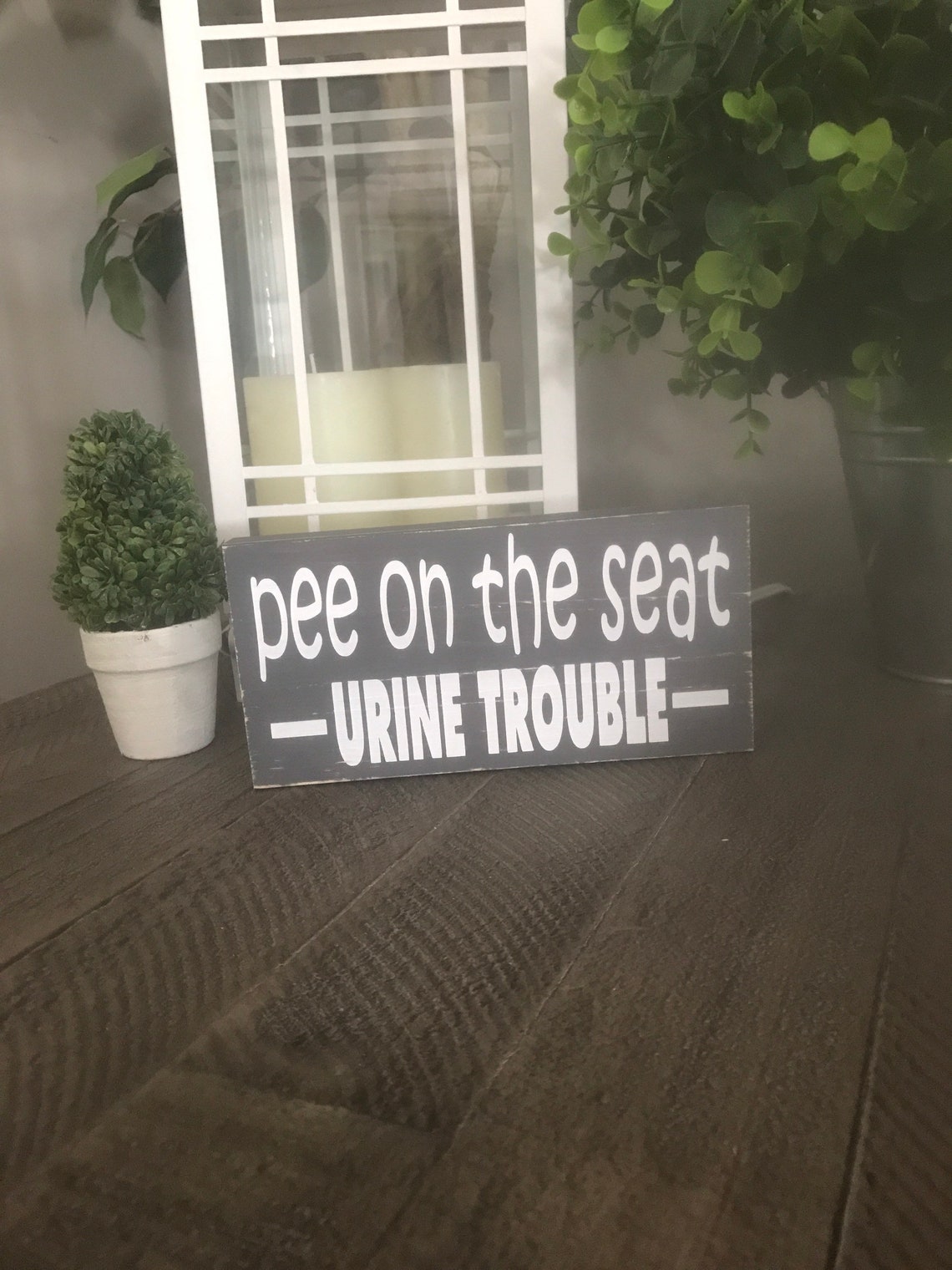 Pee on See Urine Troublebathroom Shelf Sign Wood Block Sign | Etsy