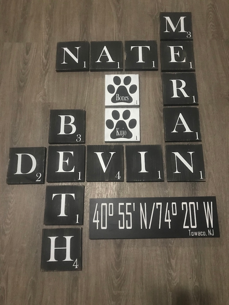 Scrabble Wall Tiles Scrabble Letters Scrabble Board Wall | Etsy