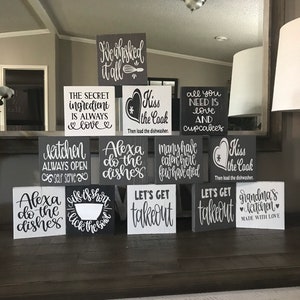 Small Kitchen Signs, Farmhouse Kitchen, Gray, Black, White, Distressed ...