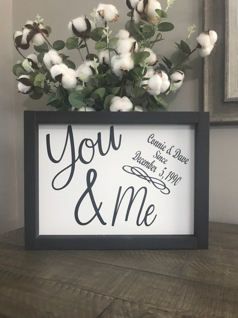 You and Me Sign Wedding Date Established Wood Sign - Etsy