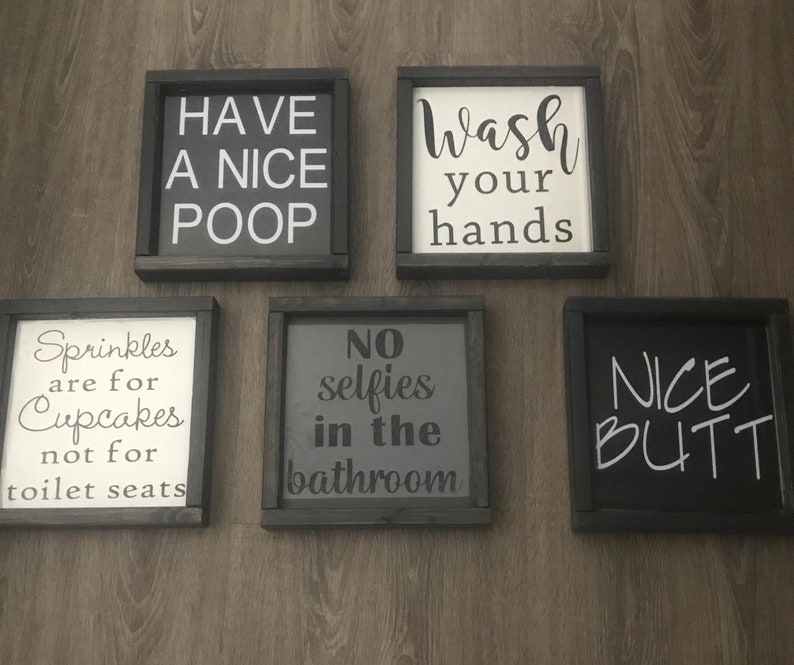 Funny Bathroom Sign Restroom Sign Bathroom Humor Wood - Etsy