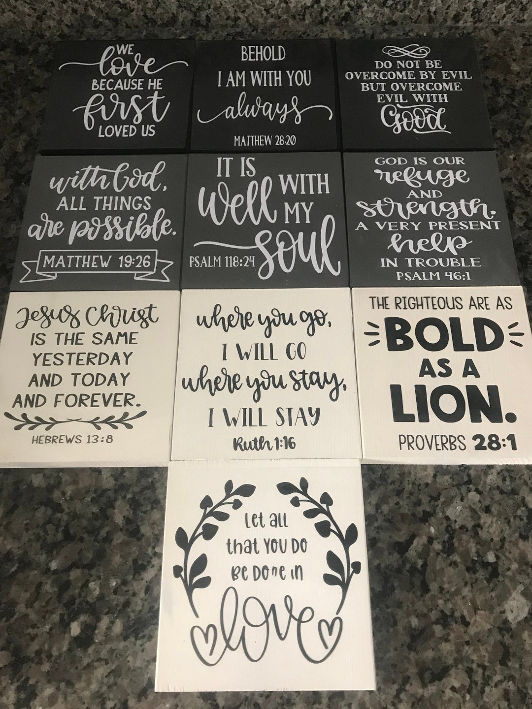 Mini Religious Signs, Scripture Sign, Bible Verse, Block Sign, Shelf ...