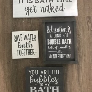 Bathroom Wood Signs Design Own Gallery Wall Bathroom Sign - Etsy
