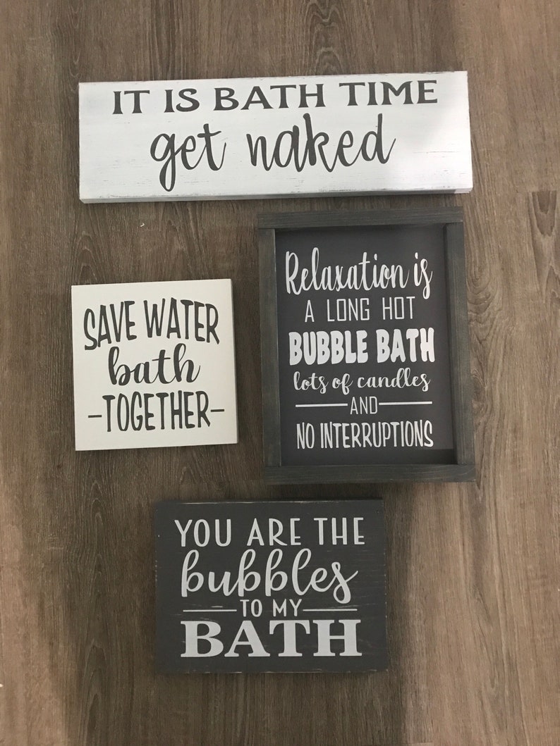 Bathroom Wood Signs Design Own Gallery Wall Bathroom Sign - Etsy