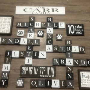 Different Color Scrabble Wall Letter Tiles, White, Cream, Gray, Navy ...