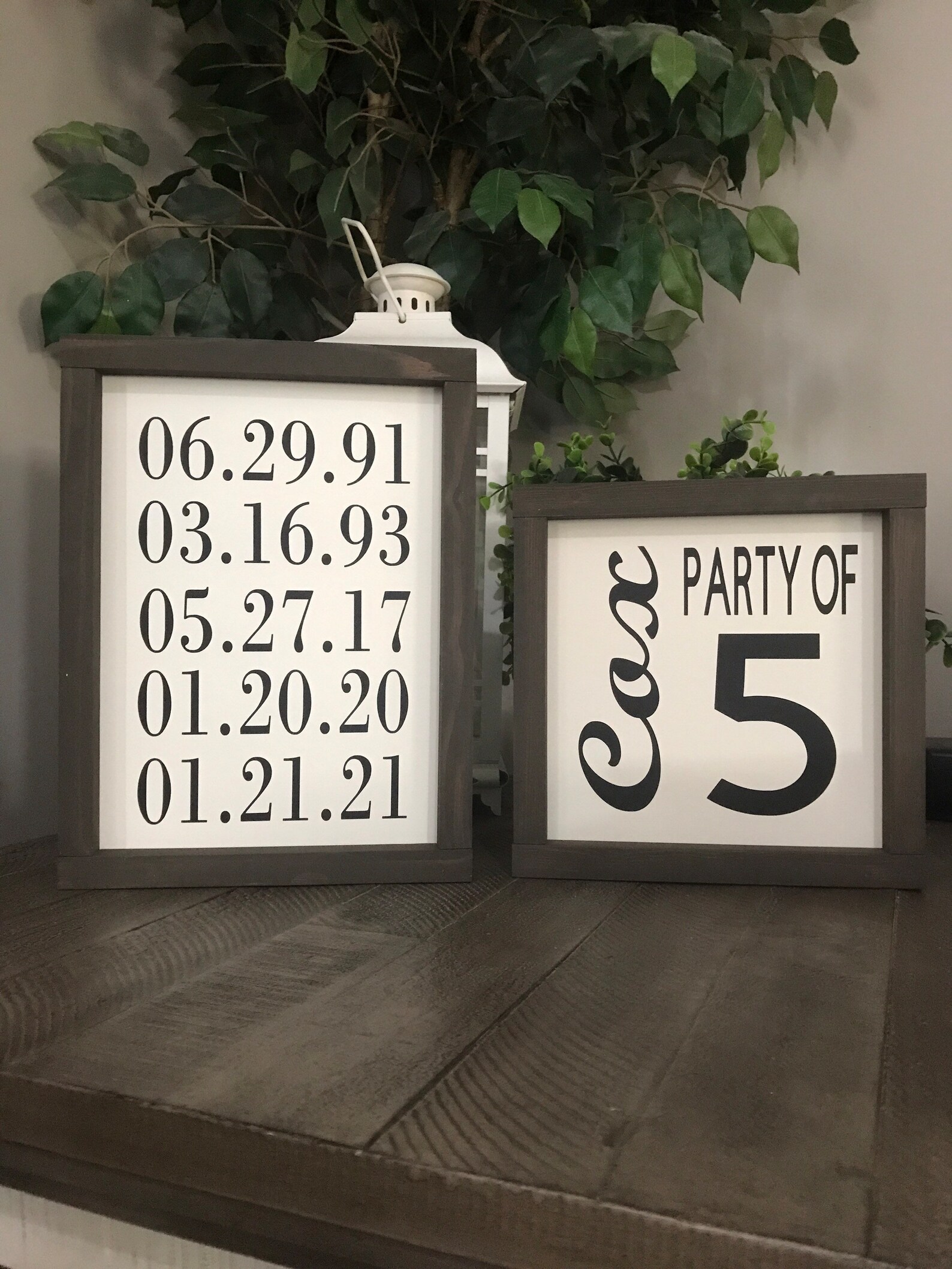 Set of 2 Personalized Date Sign and Party of Sign Birthday - Etsy