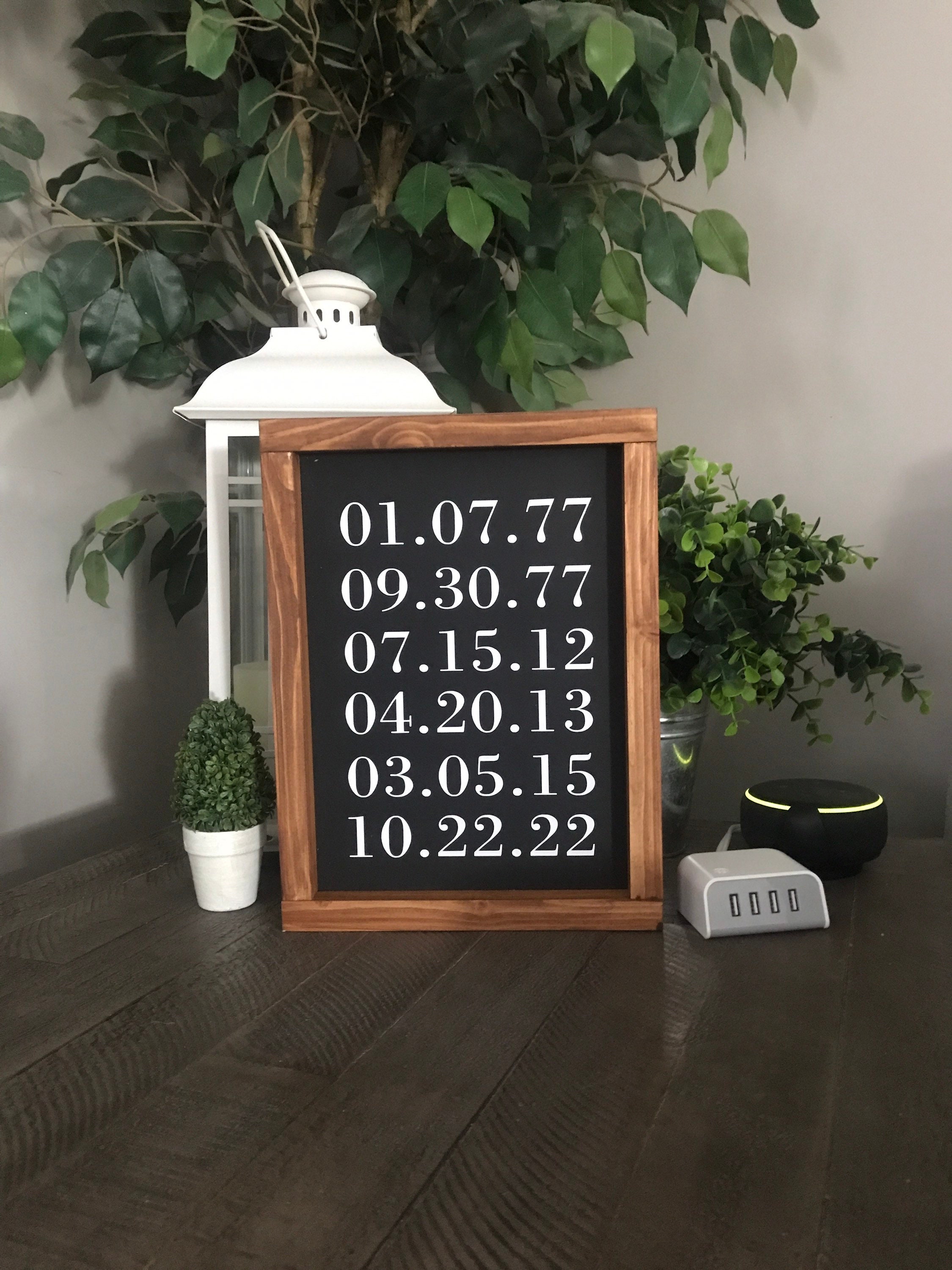 Important Dates Sign, Birthday Sign, Anniversary Sign, Wood Sign, Dates ...
