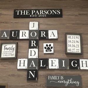 Different Color Scrabble Wall Letter Tiles, White, Cream, Gray, Navy ...