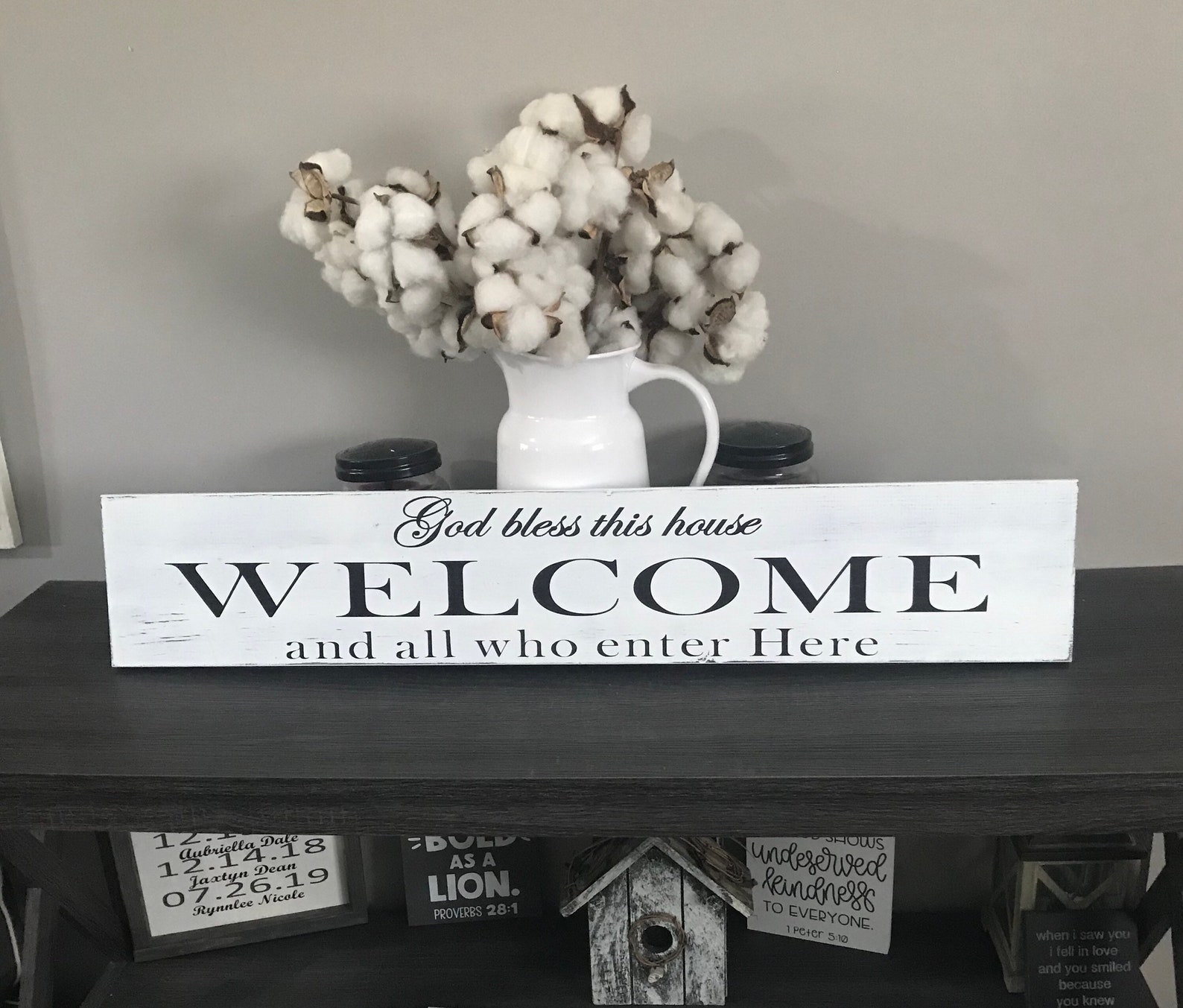 God Bless This House Sign, Religious Welcome Decor, Distressed Wood - Etsy