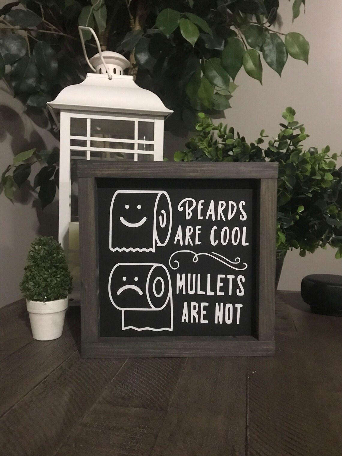 Funny Bathroom Sign, Beards/mullets, Restroom Humor, Framed 9x9 - Etsy