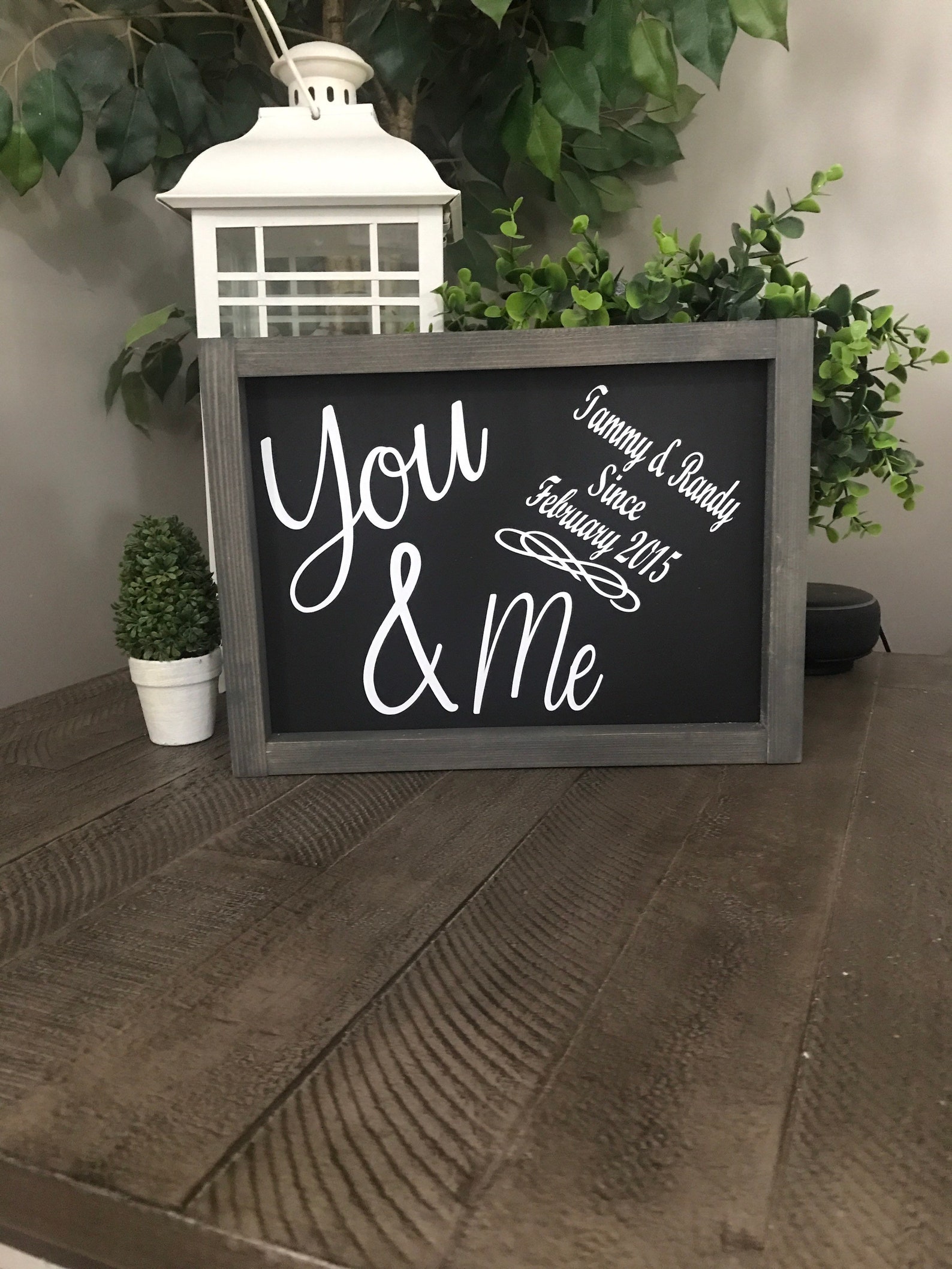 You and Me Sign Wedding Date Established Wood Sign - Etsy