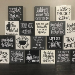 Small Kitchen Signs, Farmhouse Kitchen, Gray, Black, White, Distressed ...