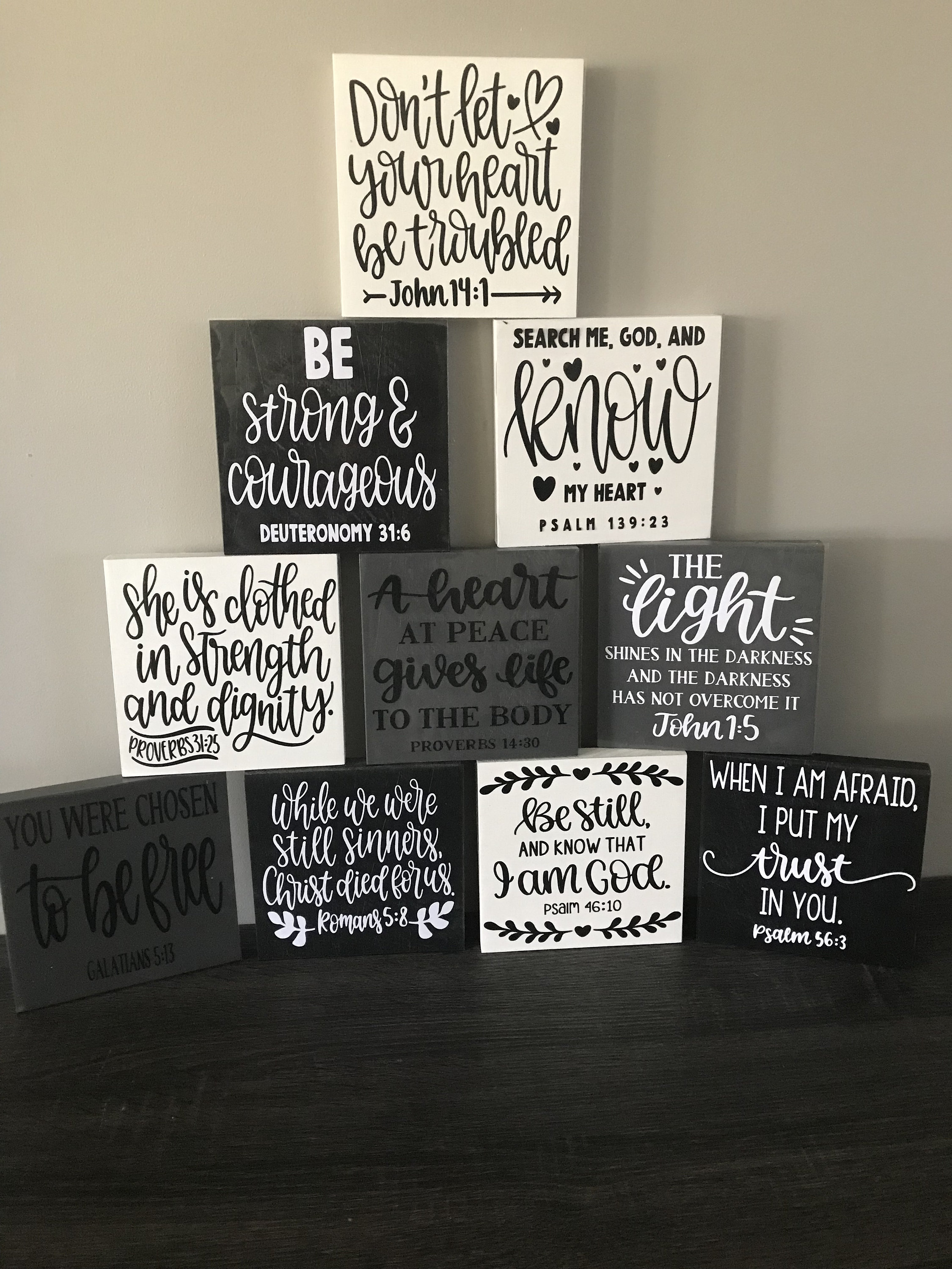 Mini Religious Signs, Scripture Sign, Bible Verse, Block Sign, Shelf ...