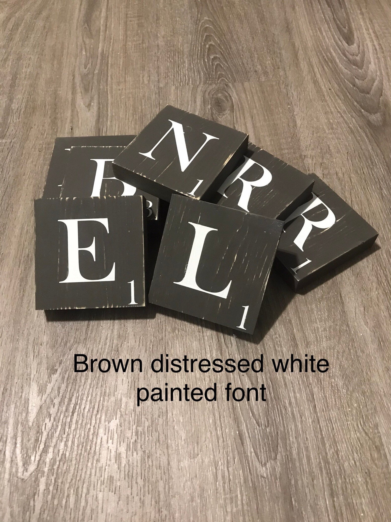 Navy Blue Distressed Scrabble Tiles Painted Letters Scrabble - Etsy