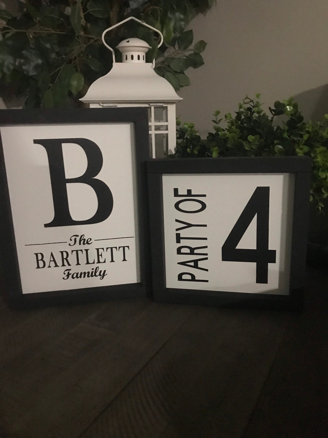 Monogram Last Name and Party of Sign Set, Last Name Sign, Party of Sign ...