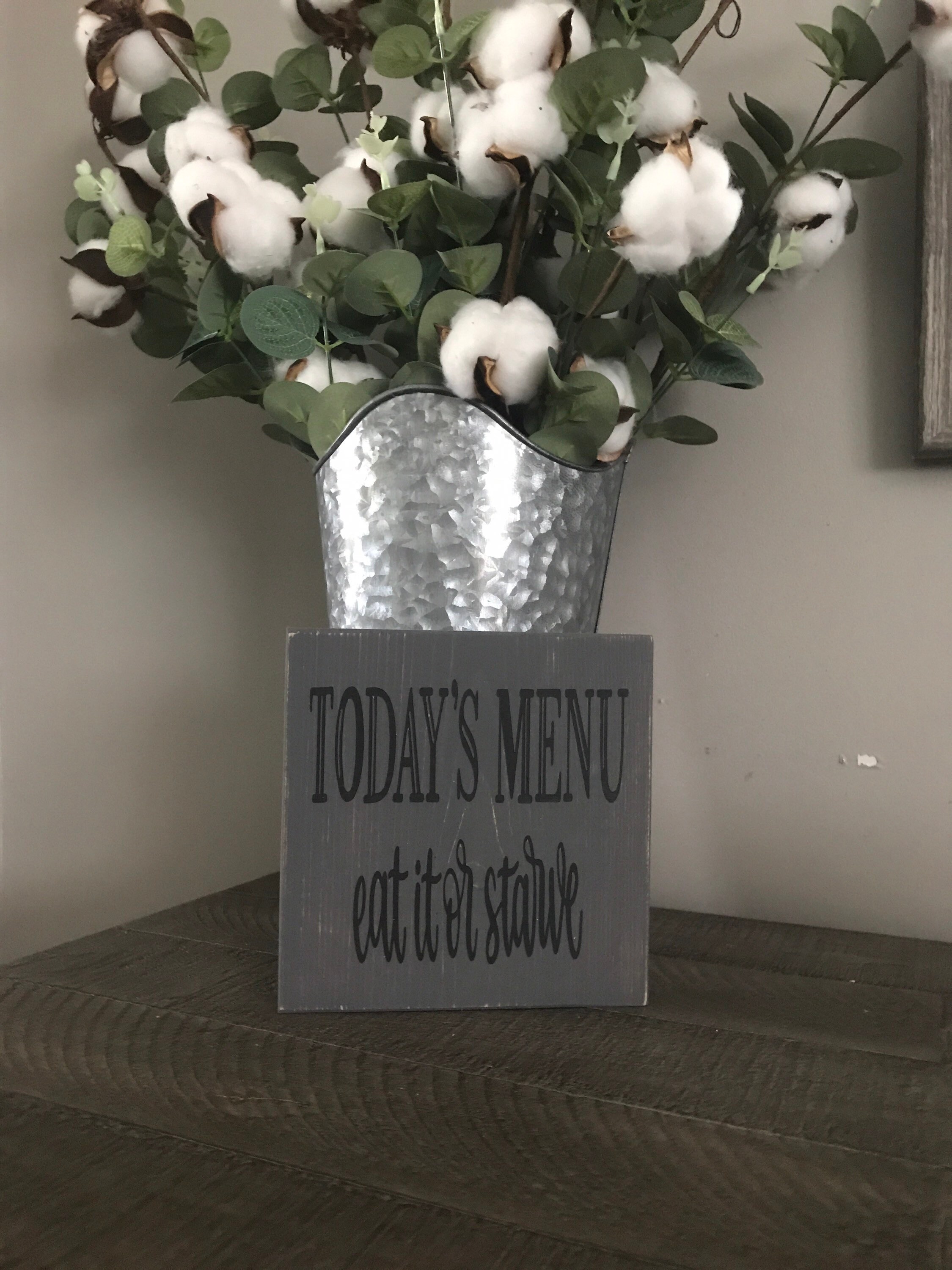 Todays Menu Eat or Starve Sign Humor Kitchen Kitchen Funny | Etsy