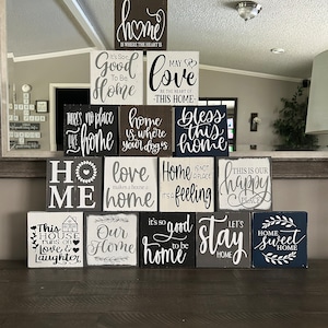 Small Home Signs, Wood, Mini Sign, Farmhouse Shelf Decor, Mantle Decor ...