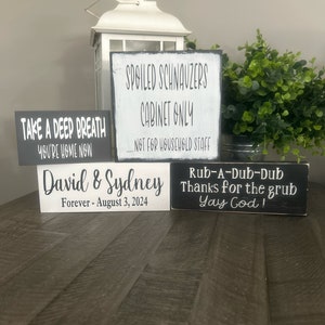 Custom Sign - Small Wood Block Sign - Personalized Gift - Choose Size ...