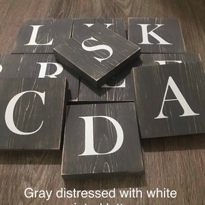 White Distressed Scrabble Wall Tiles, Farmhouse Scrabble Letters ...