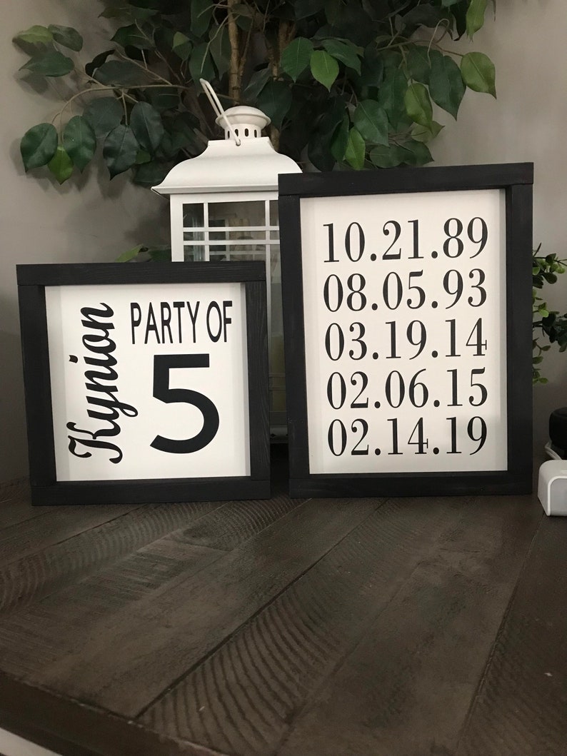 Set of 2 Personalized Date Sign and Party of Sign Birthday - Etsy