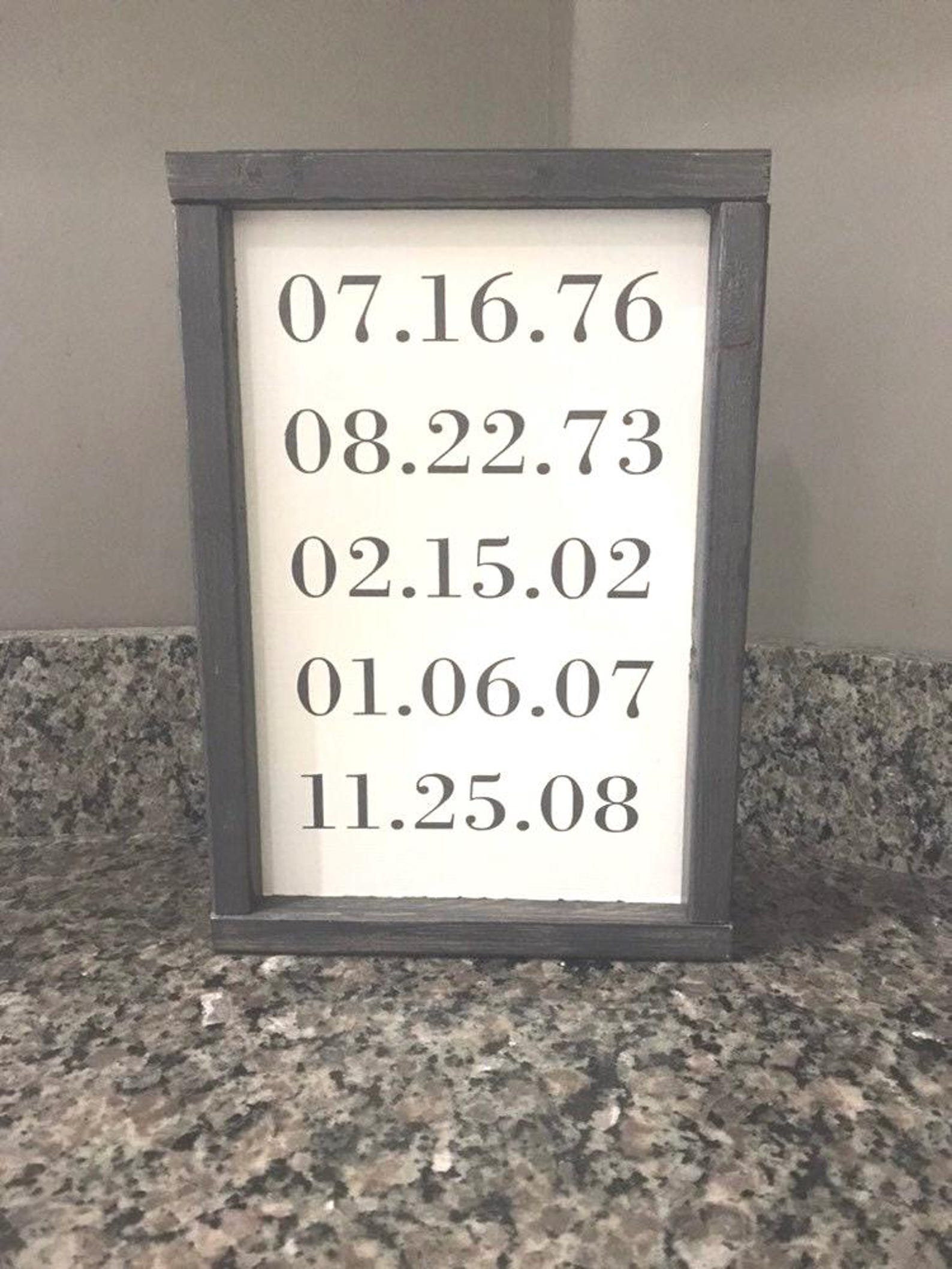 Personalized Important Dates Wood Sign, Family Anniversary - Etsy