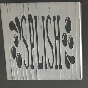 Splish splash sign set of 2 bathroom sign set shelf decor | Etsy
