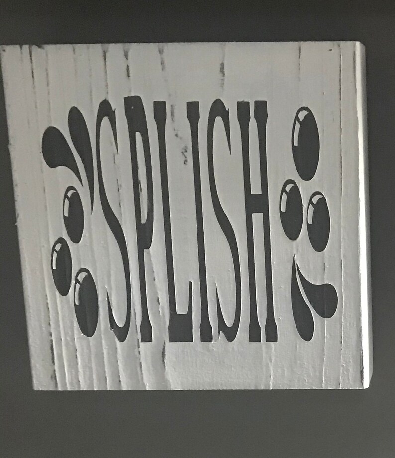 Splish splash sign set of 2 bathroom sign set shelf decor | Etsy