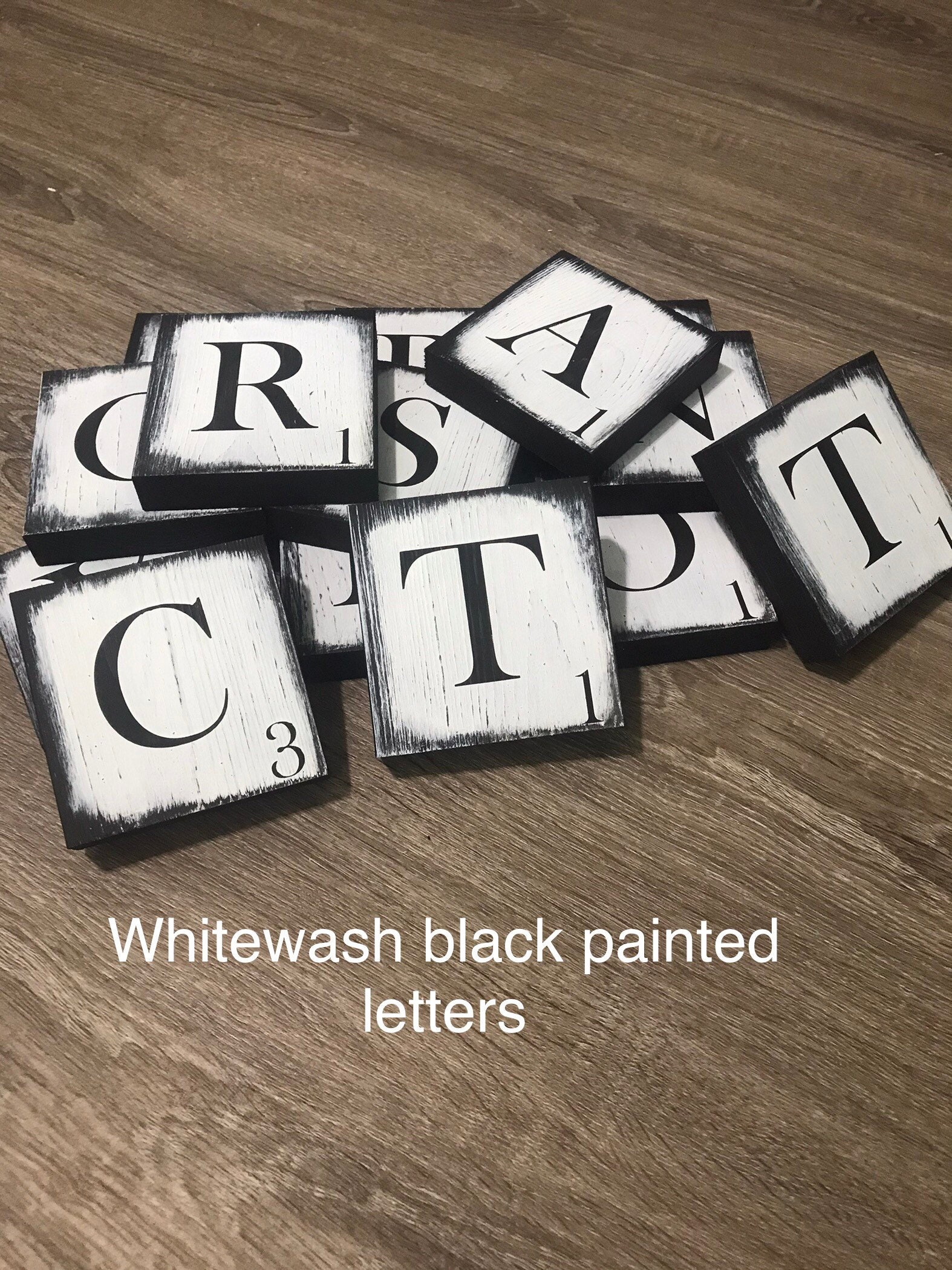 Distressed Black White Scrabble Scrabble Wall Tiles Wall - Etsy Canada