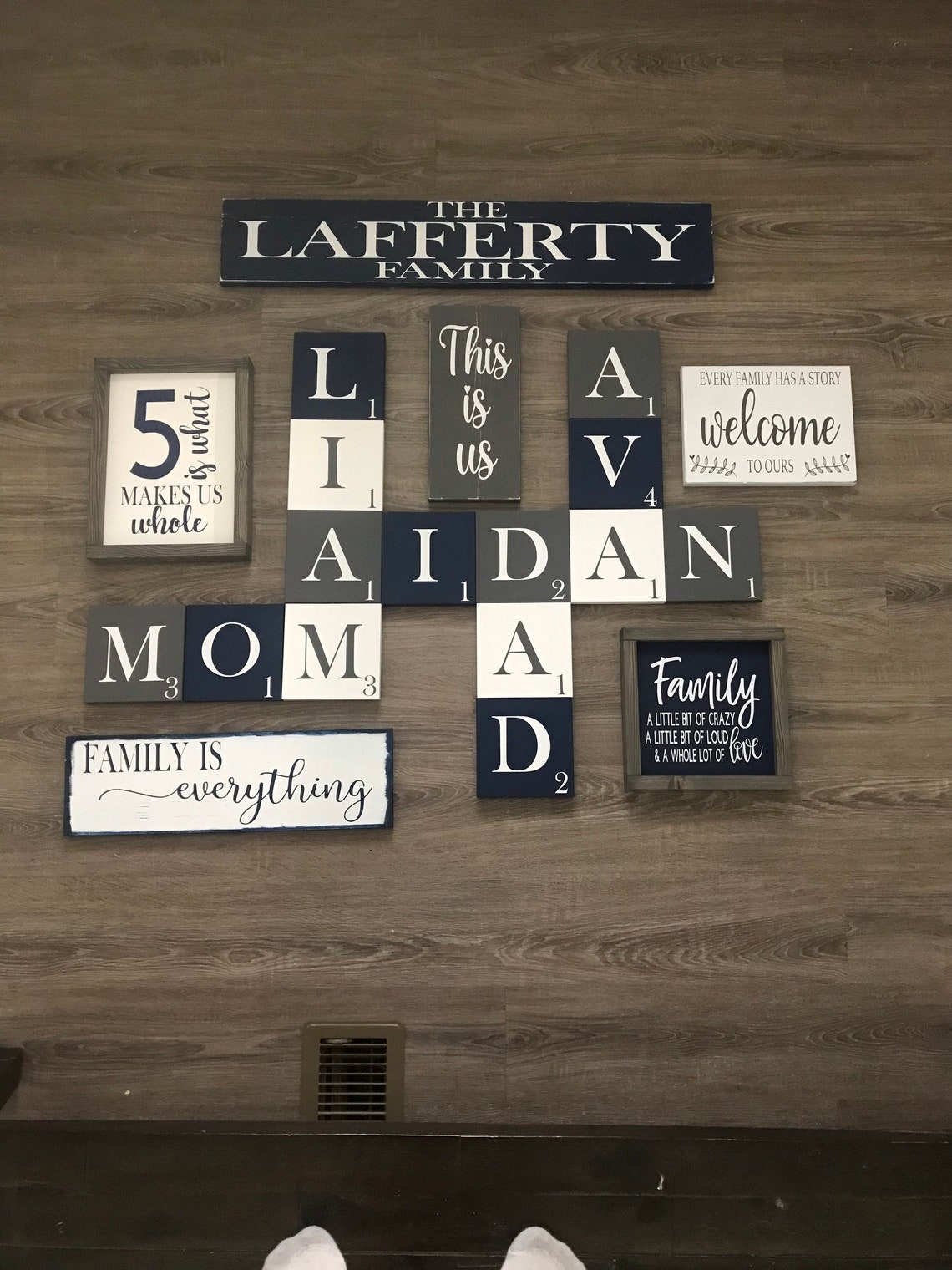 Family Makes Us Whole 9x12 Framed Sign, Party of Number Sign, Custom ...