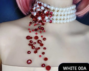 Blood Drop Pearl Necklace - Etsy