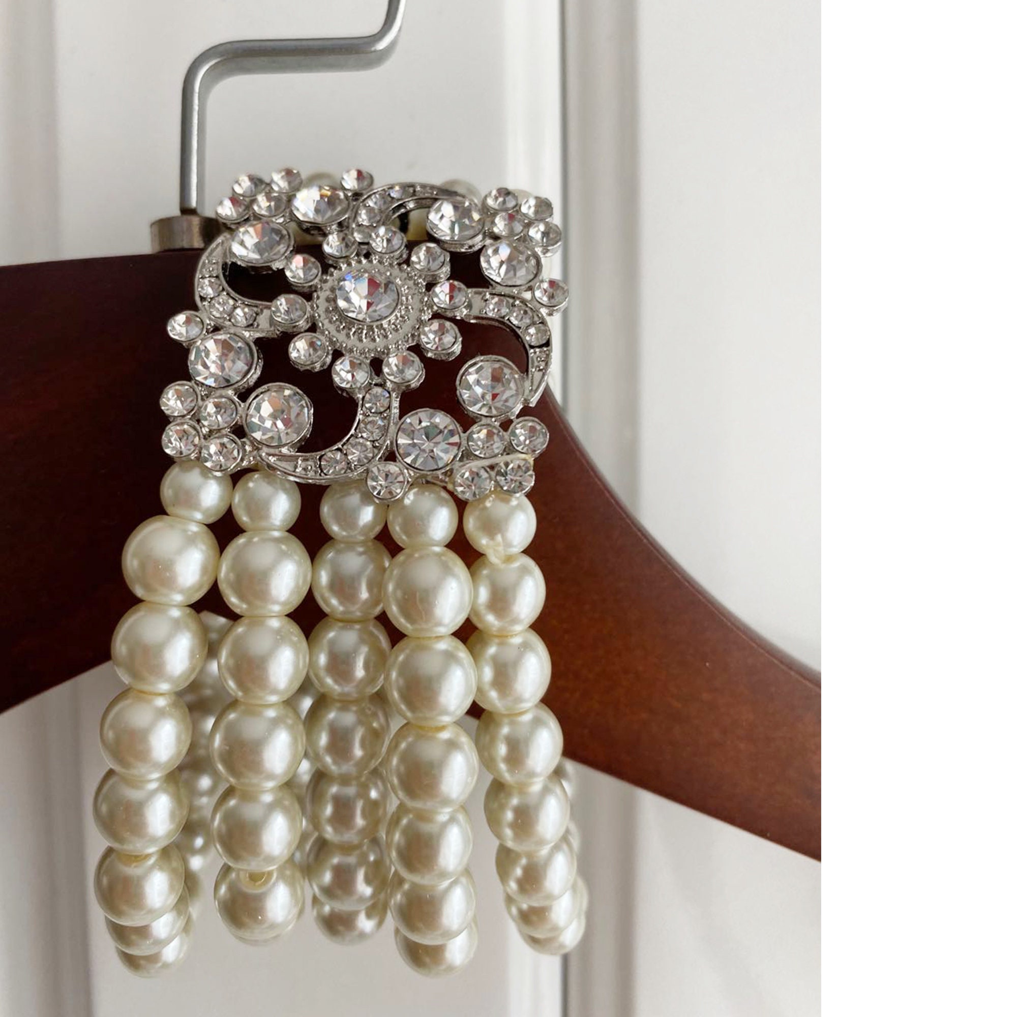 1920s Flapper Imitation Pearl Bracelet Great Gatsby Elastic | Etsy