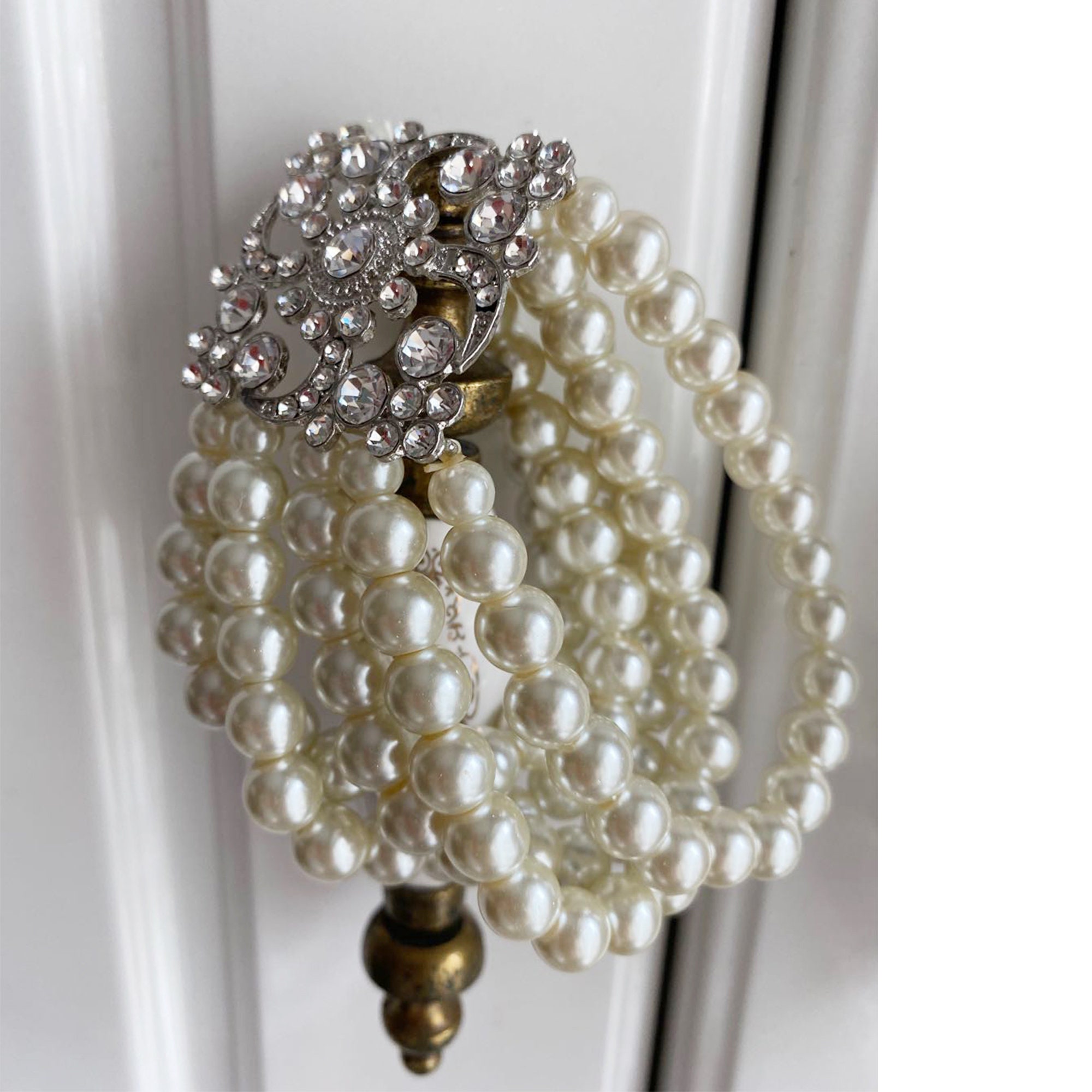 1920s Flapper Imitation Pearl Bracelet Great Gatsby Elastic | Etsy