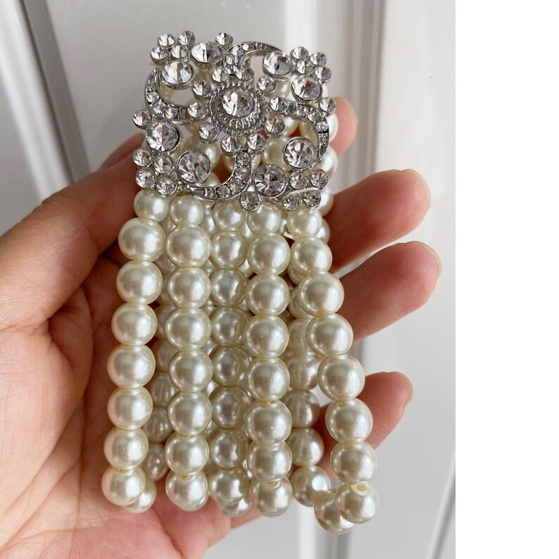 1920s Flapper Imitation Pearl Bracelet Great Gatsby Elastic - Etsy