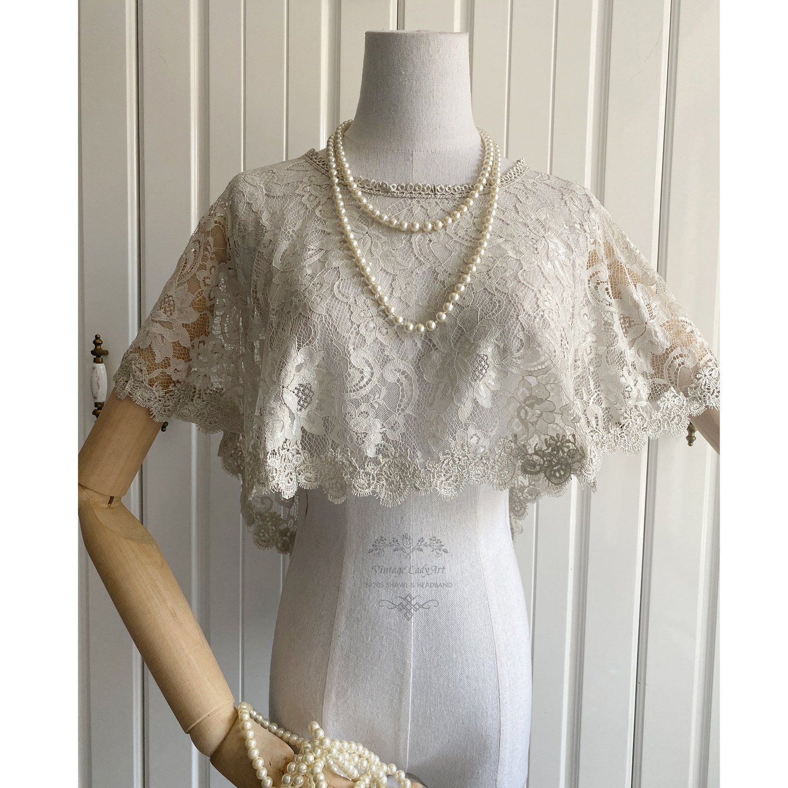 Bridal Tulle Lace Shrugs Shawl / Scalloped Punch Flower - Etsy