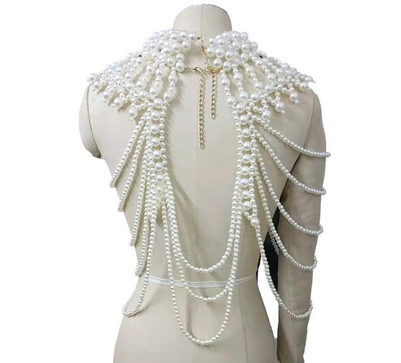 20s Gatsby Retro Pearl Shawl Top Body Chain Wedding Dress - Etsy