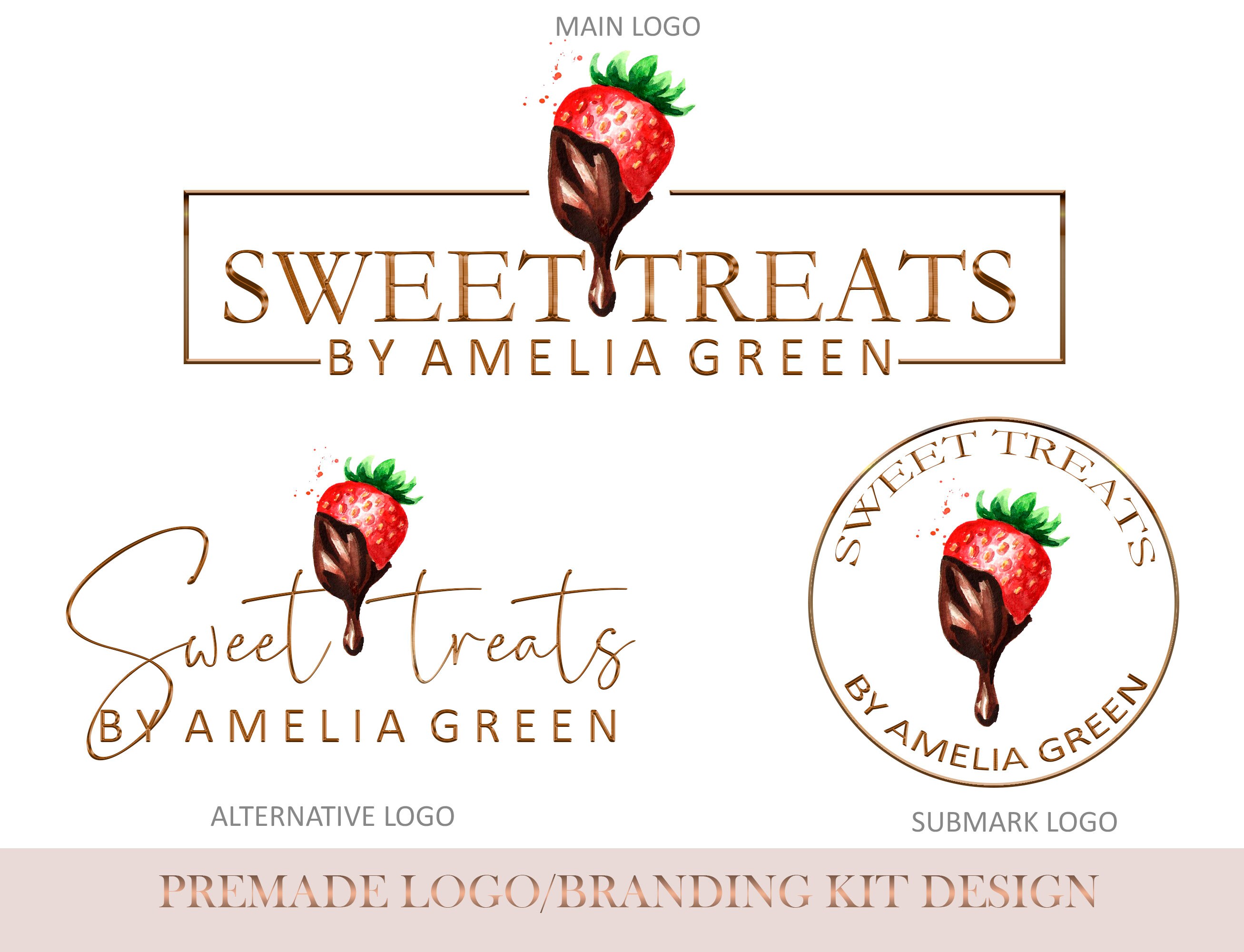 Diseño de logotipo de fresas cubiertas de chocolate Fresas | Etsy