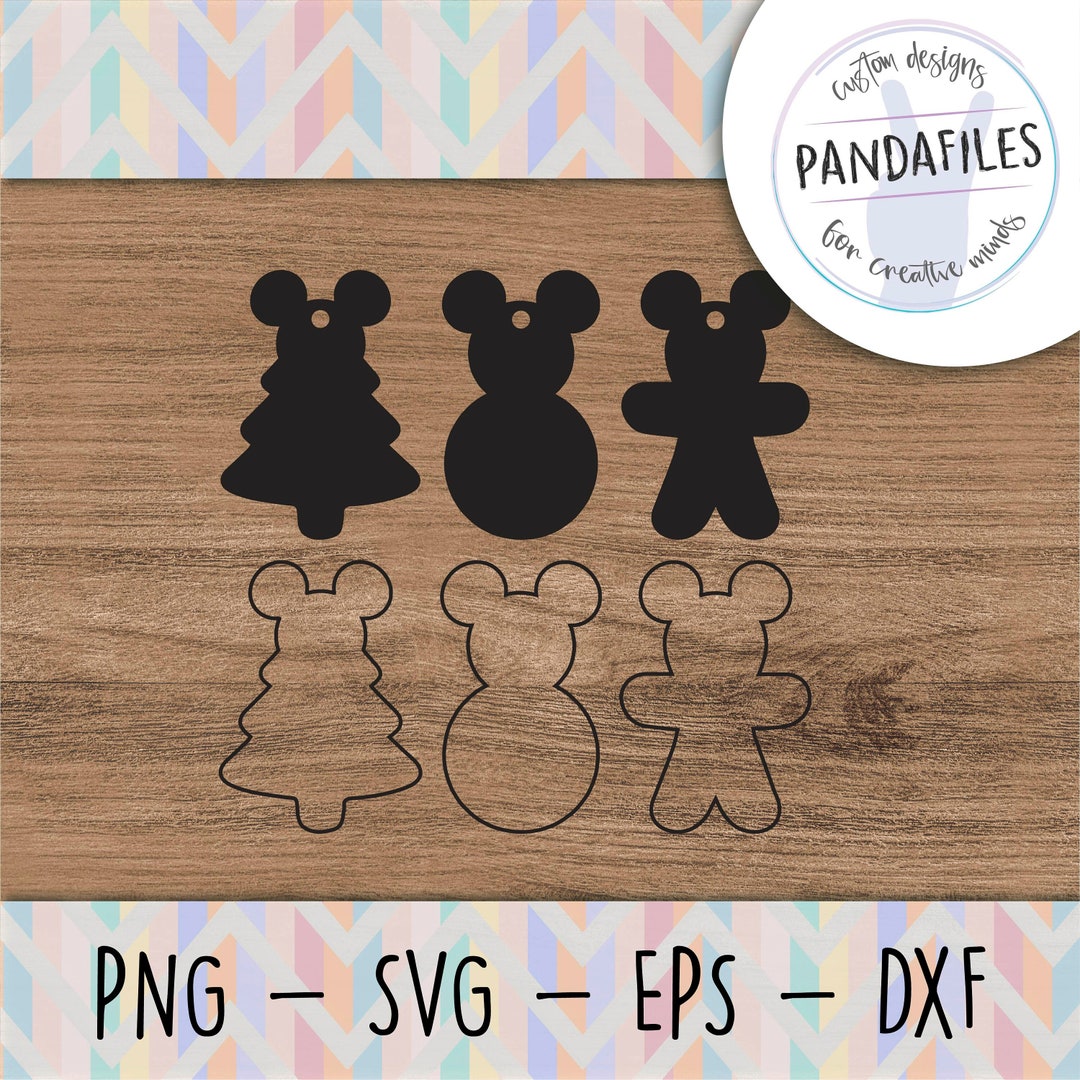 Christmas Mickey Mouse Head Laser Cut File Digital Download Clip Art ...
