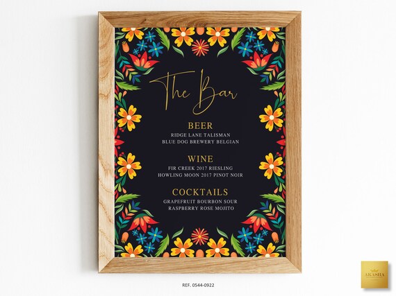 Mexican Theme Bar Menu Template Mexican Bar Menu Bar Menu - Etsy